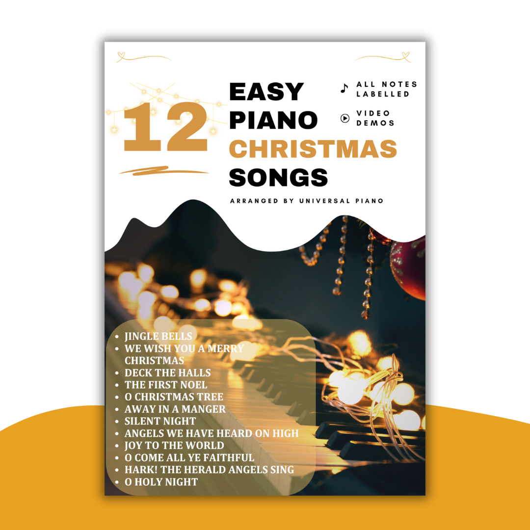 Christmas Piano Songbook – 12 Easy Songs with Notes & QR Video Tutoria ...